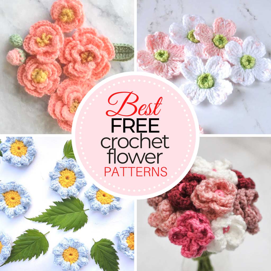 37+ Free Crochet Flower Patterns, Pretty Crochet Flowers | TREASURIE