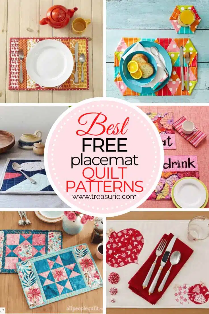 27 Free Quilted Placemat Patterns to Sew | TREASURIE