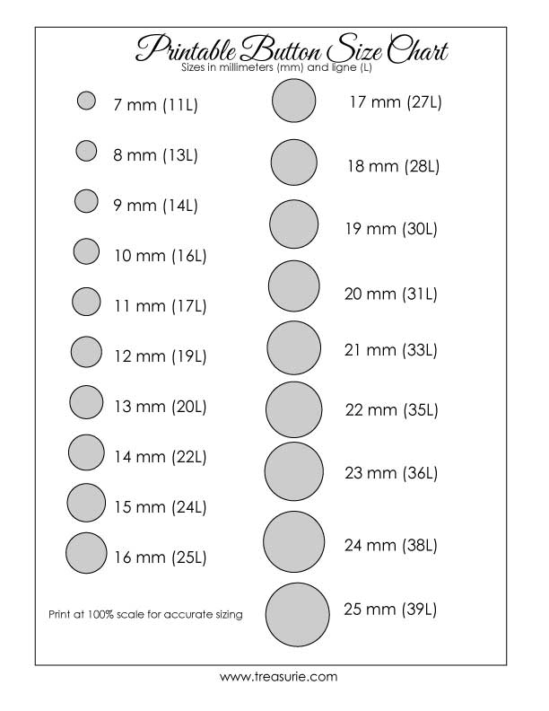 Button Size Chart