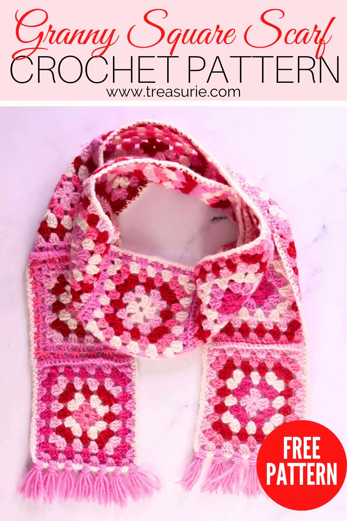 Granny Square Scarf Pattern (Free, Beginner Friendly!) | TREASURIE