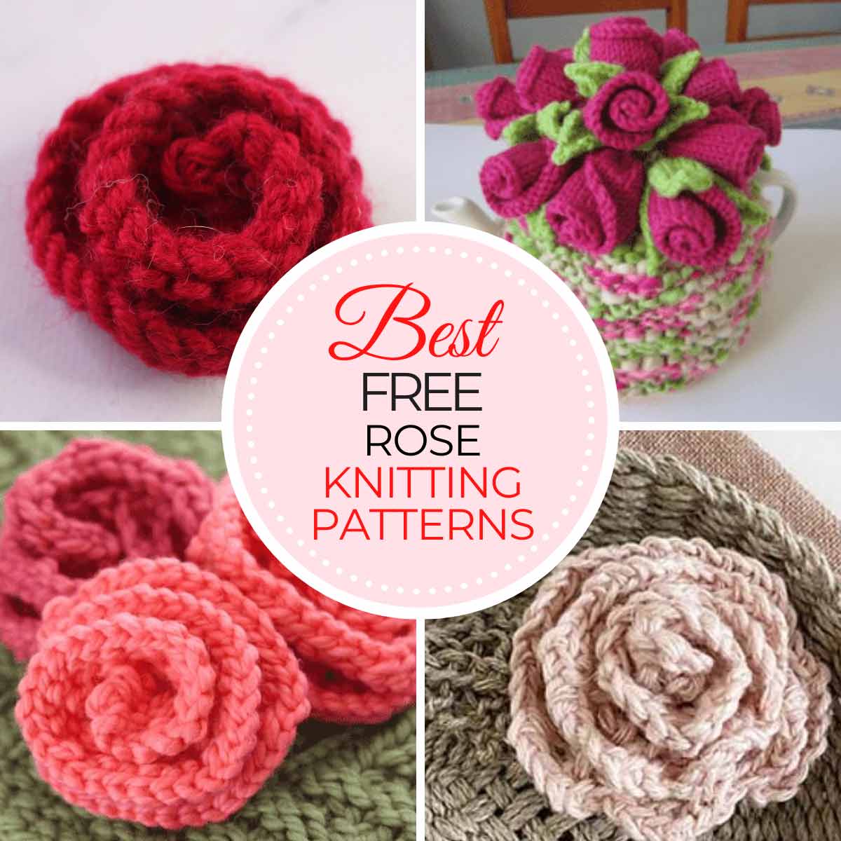15 Rose Knitting Patterns (All Free!) | TREASURIE