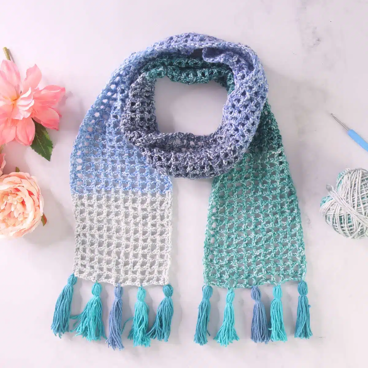 Summer Scarf Crochet Pattern (Free, Easy + Video!) | TREASURIE